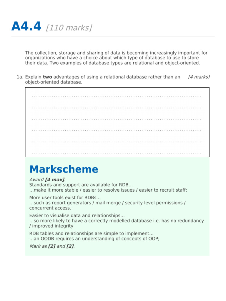 A4.4 Exam Bank | PDF | Databases | Data Warehouse