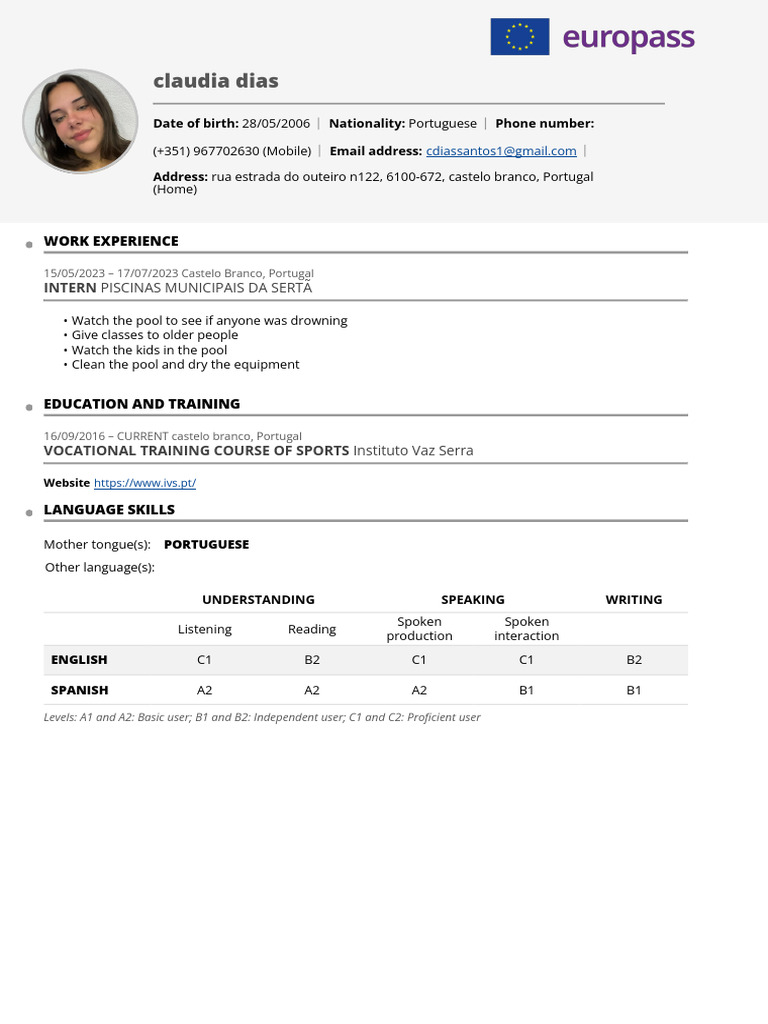 Claudia Dias CV | PDF
