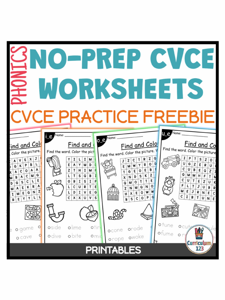 CVCEWorksheetsPrintableFreebieWordSearchPhonics 2 | PDF