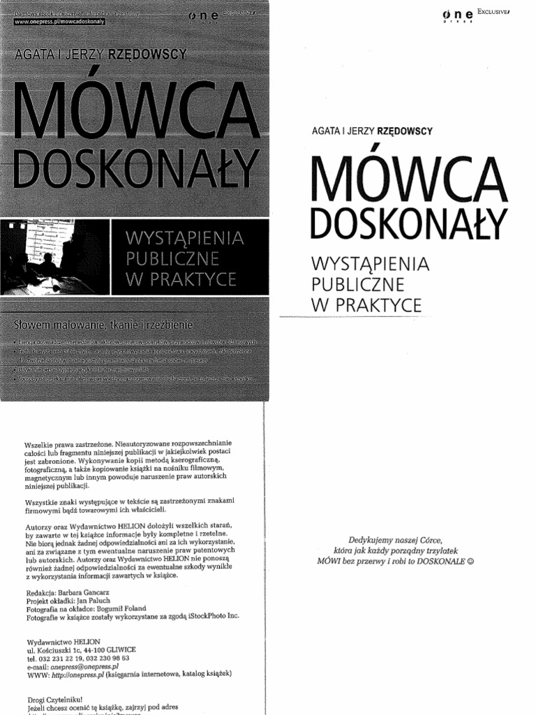 Mówca Doskonały - Wystąpienia Publiczne W Praktyce | PDF