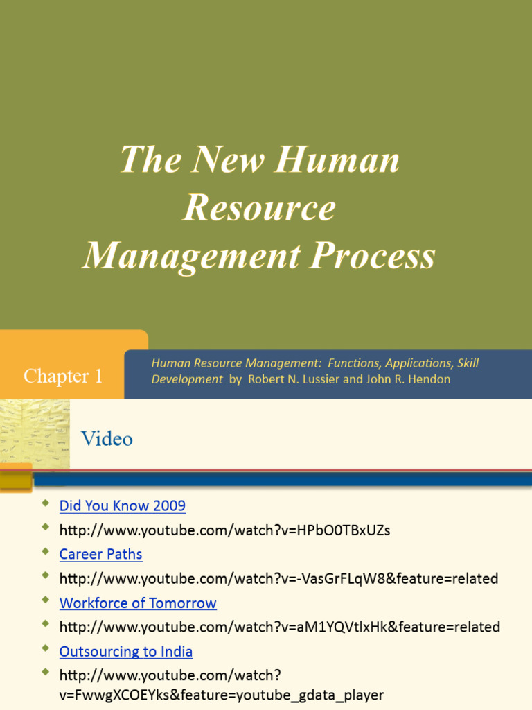 CH 1. The New Human Resource Management Process | PDF | Human Resource ...