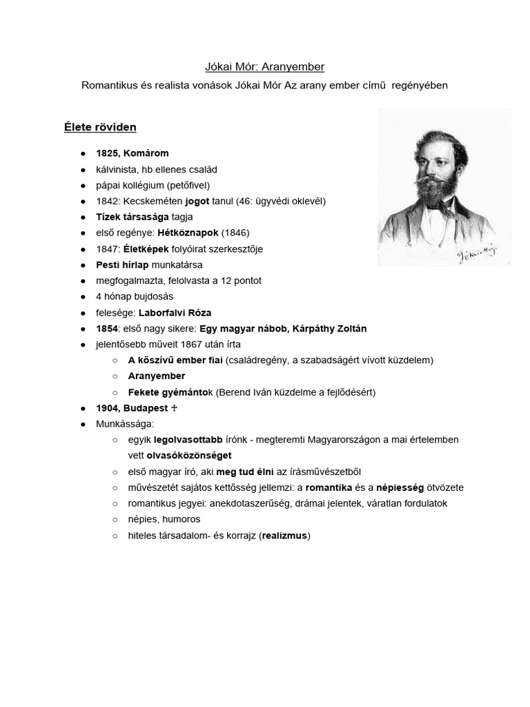 Jókai Mór - Aranyember | PDF