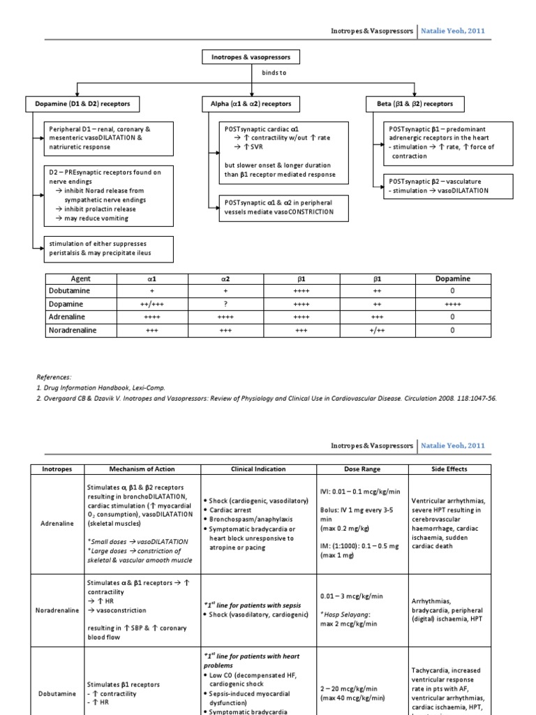 HW Inotropes | PDF | Vasodilation | Epinephrine