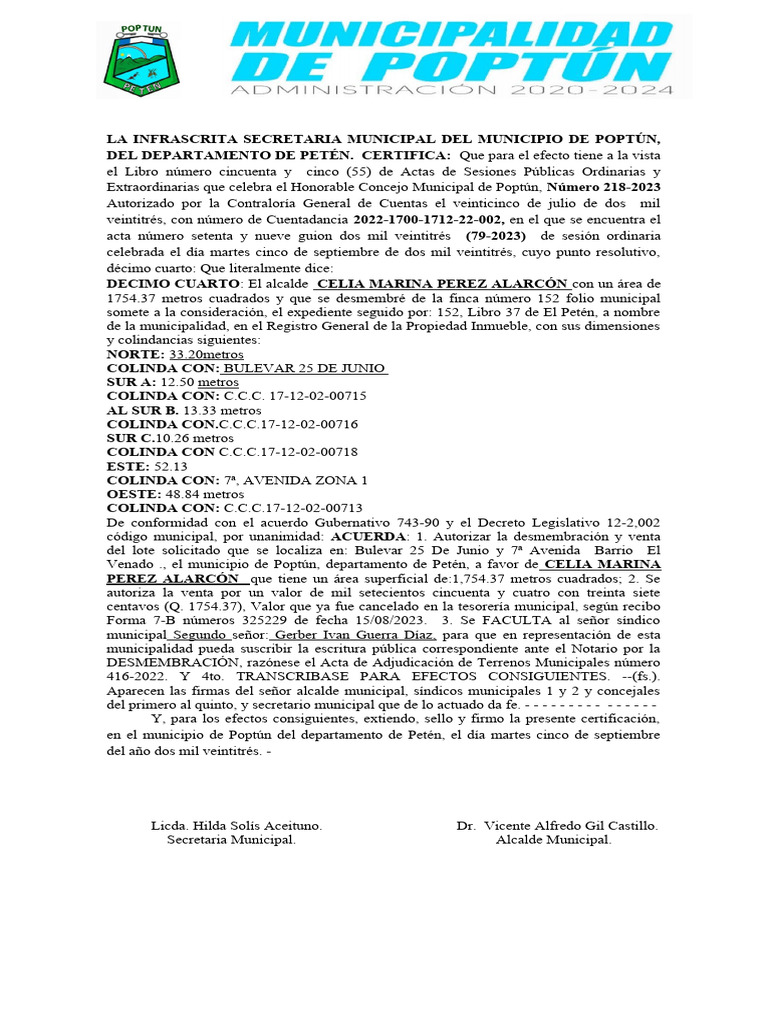 Aprobacion Punto Resolutivo | PDF | Derecho Civil (Common Law)