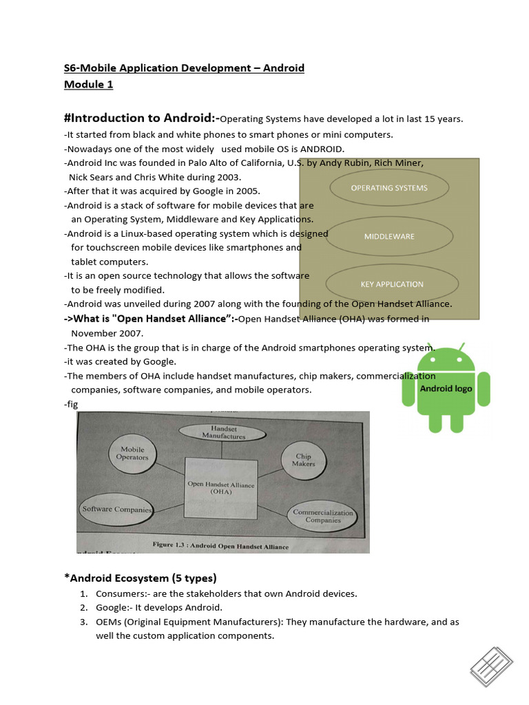 S6 Mobile Application Development Android Full Note Pdf Java Programming Language