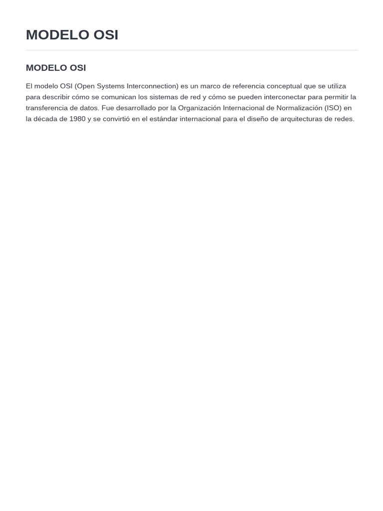 Modelo OSI | Descargar gratis PDF | Red de computadoras | Modelo osi