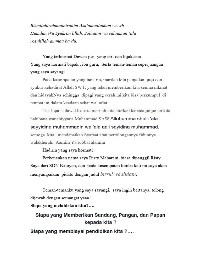 Teks Pidato 2024 | PDF