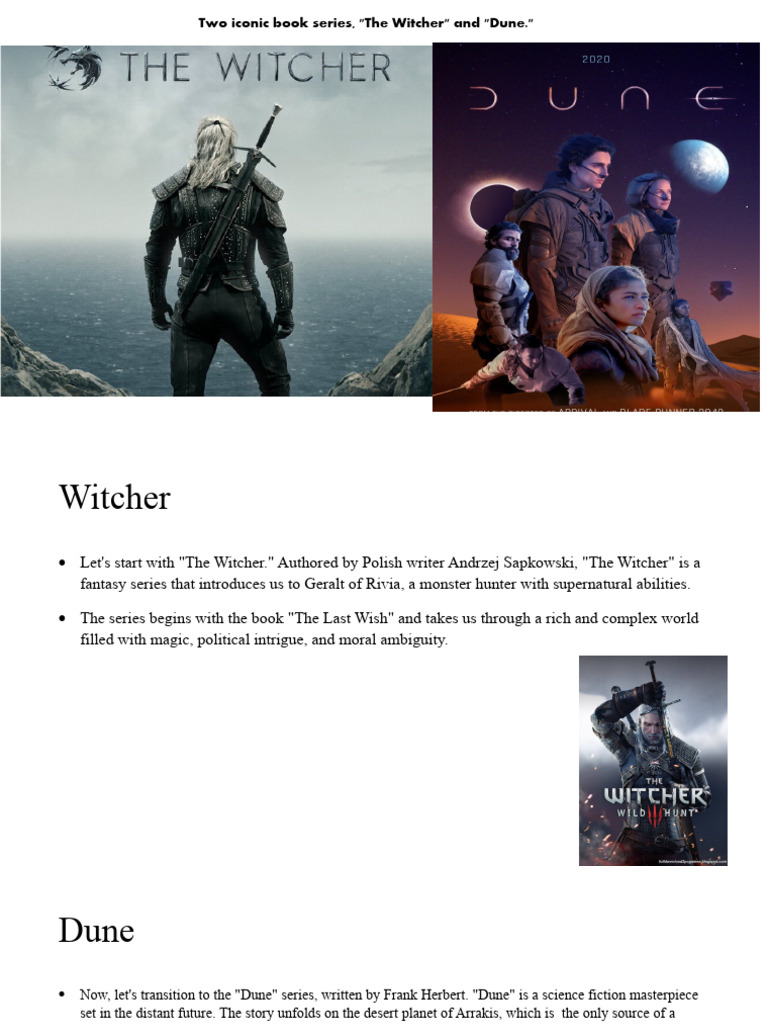 witcher-dune:book-movie | PDF | Dune (Novel)