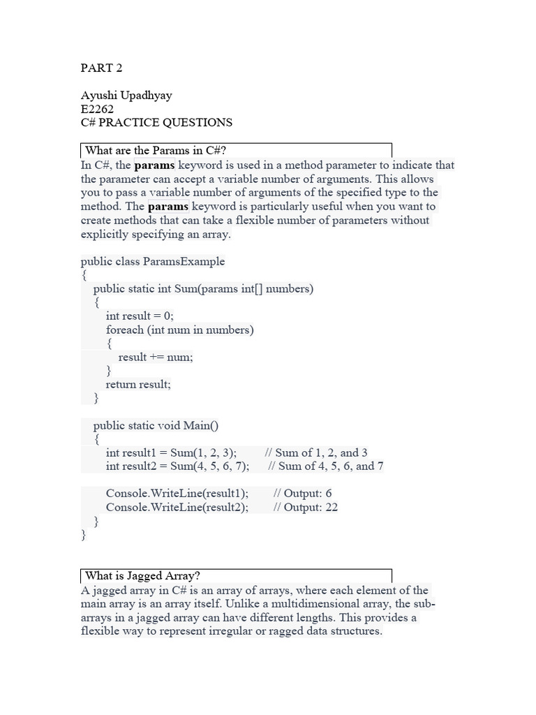 Document 2 Pdf Class Computer Programming C Sharp Programming