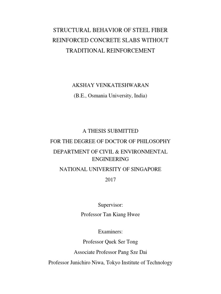 Structural Behavior of Steel Fiber Reinforced Concrete Slabs Without ...
