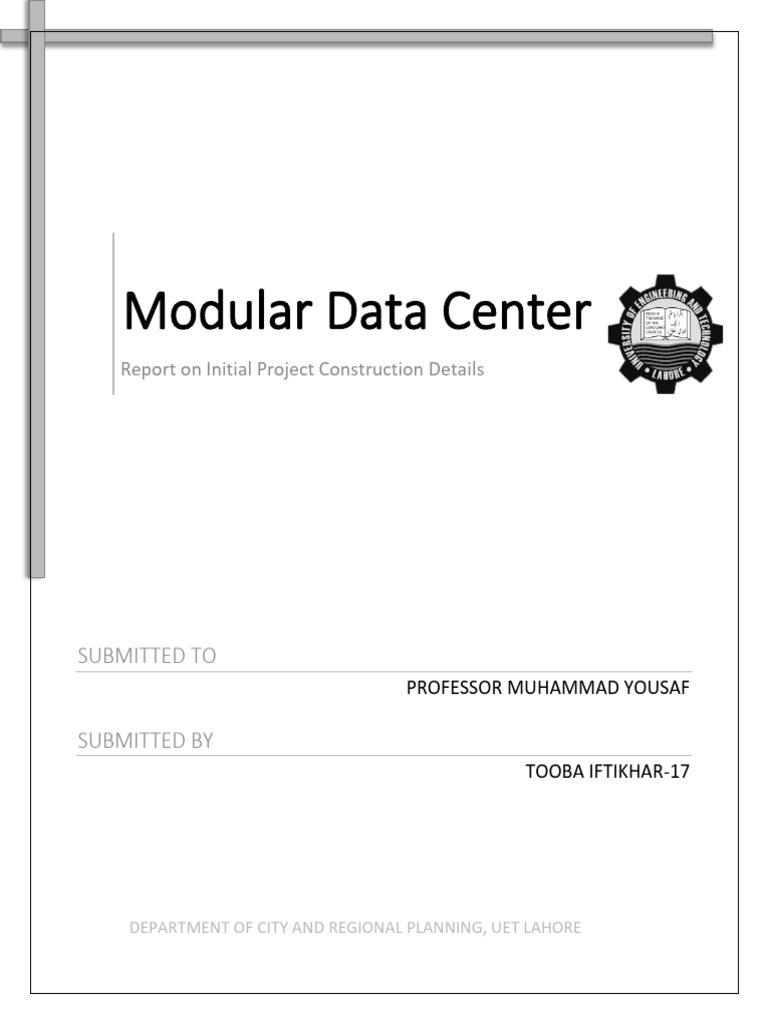 Report On Initial Project Construction Details of Modular Data Center ...