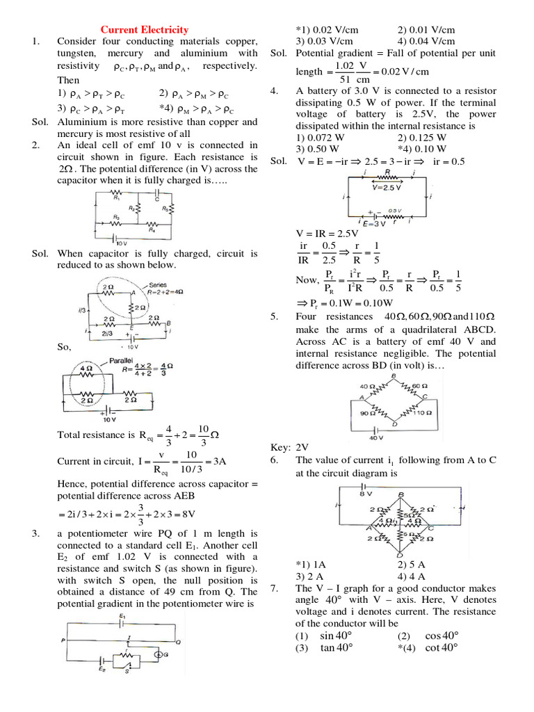 Jee Eamcet Ap TS | Download Free PDF | Electrical Resistance And Conductance | Resistor