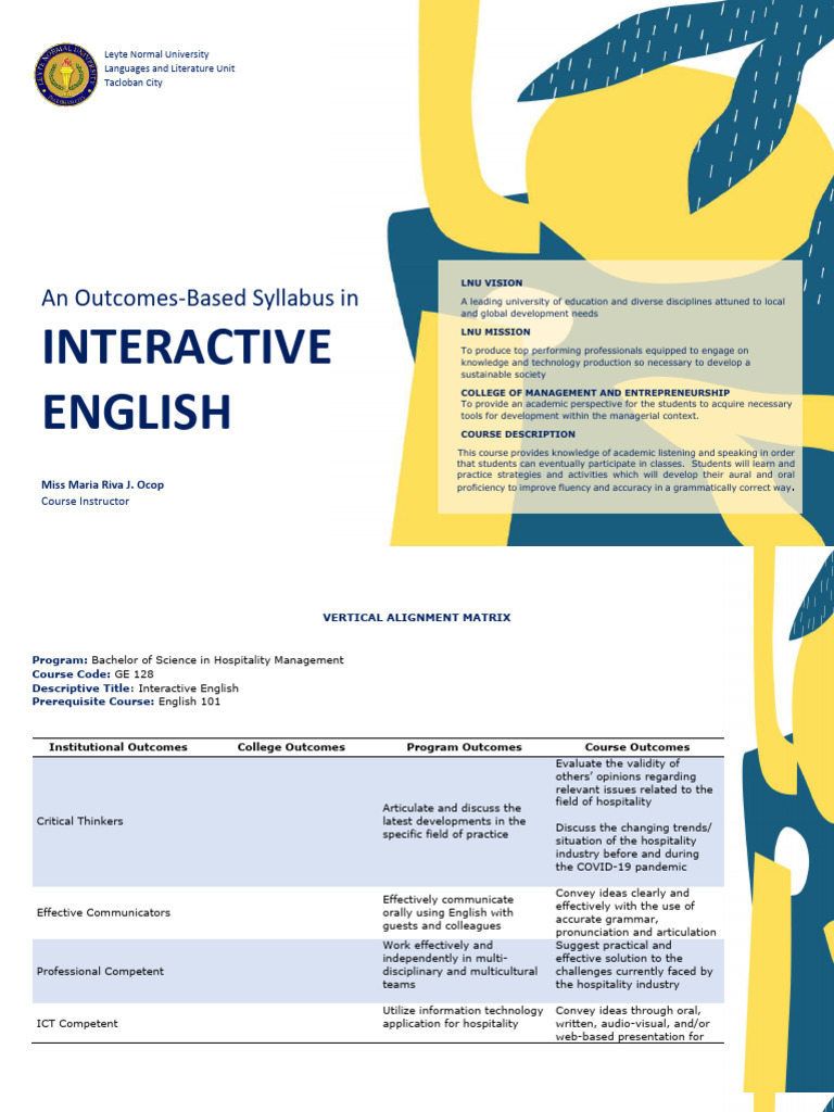 Interactive English Syllabus | PDF | Learning | Fluency