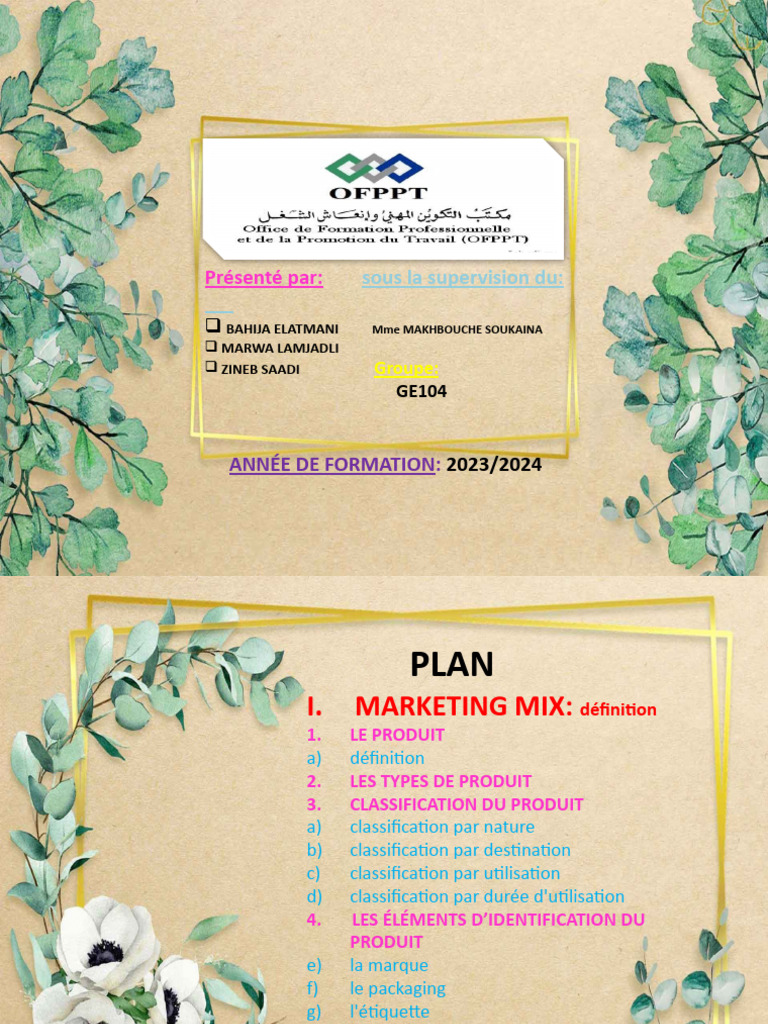 Marketing Mix; Le Produit (1) | PDF | Marque | Consommateurs