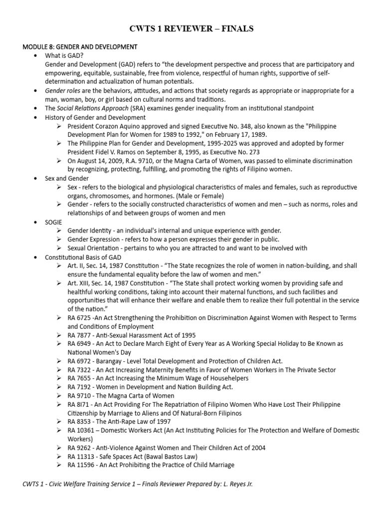 CWTS 1 Finals REVIEWER | PDF | Pollution | Psychoactive Drugs