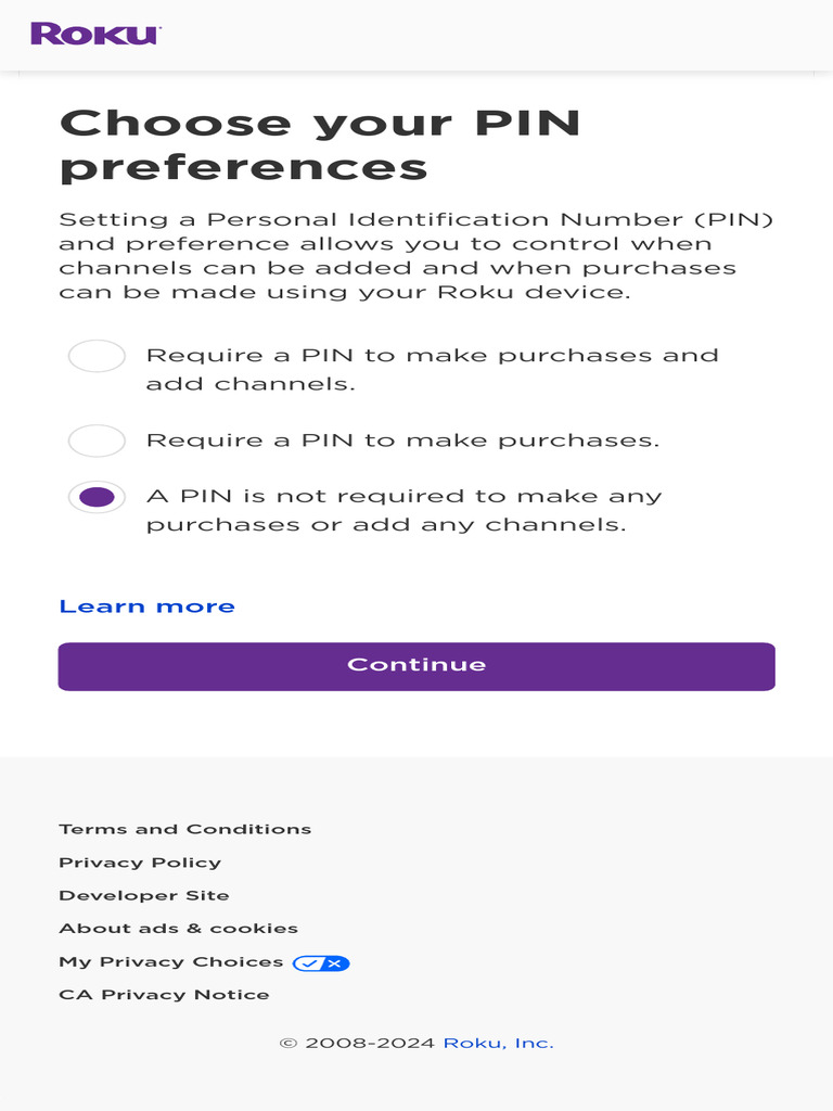 Roku PIN Preferences | PDF
