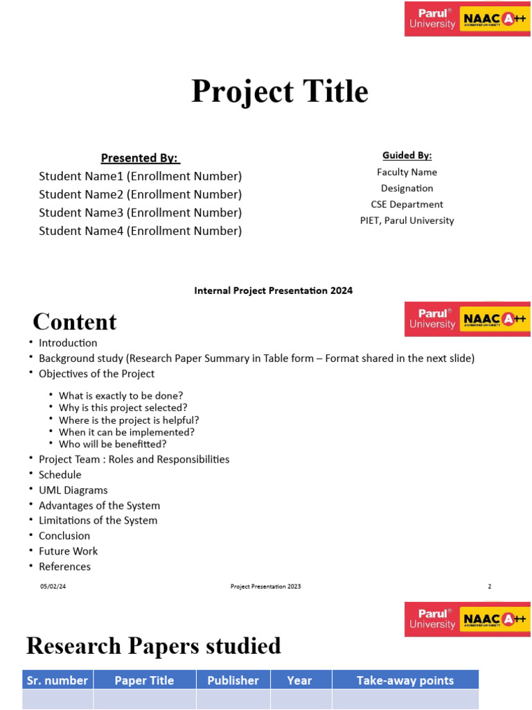 1st Internal Presentation Format | PDF