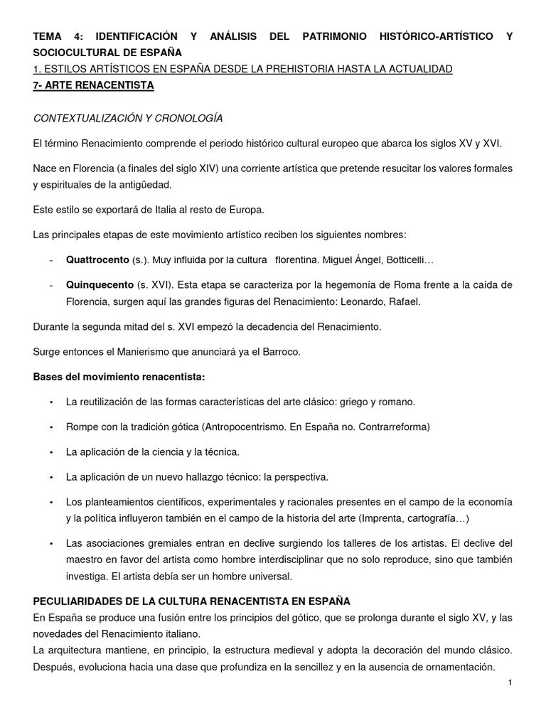 TEMA 4 Renacimiento | PDF | Escultura | Renacimiento