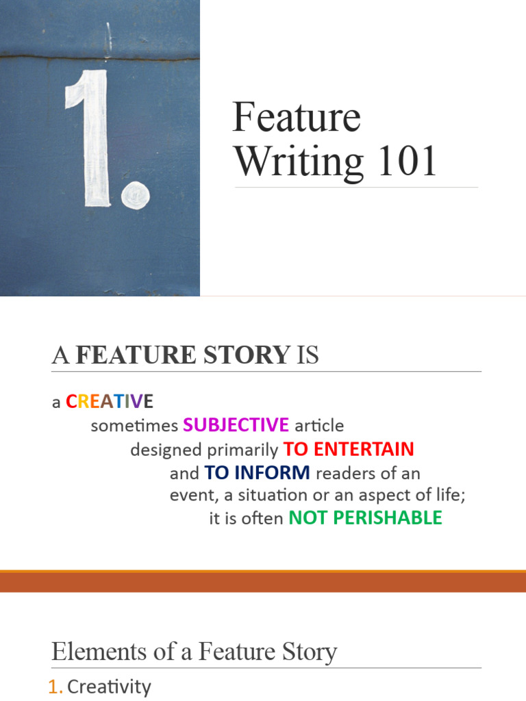 Feature Writing Essentials and Techniques | PDF | Narrative