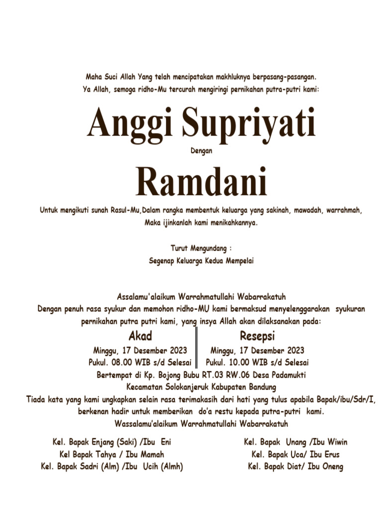 Anggi Ramdani Undangan | PDF