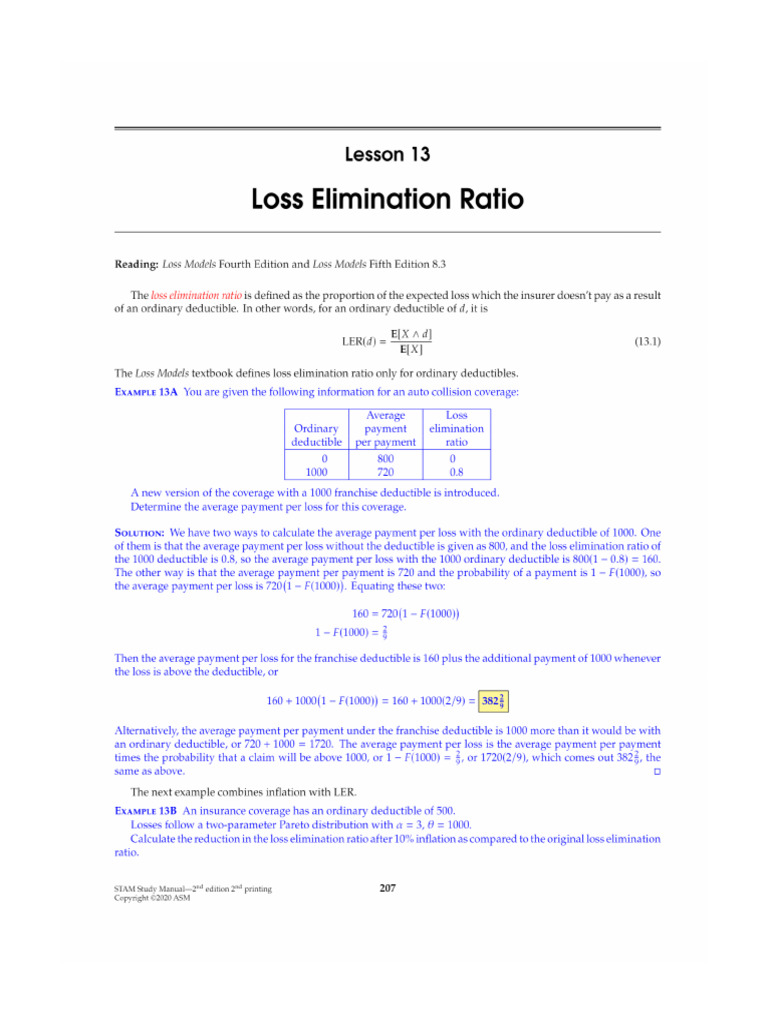 Loss Elimination Ratio | PDF
