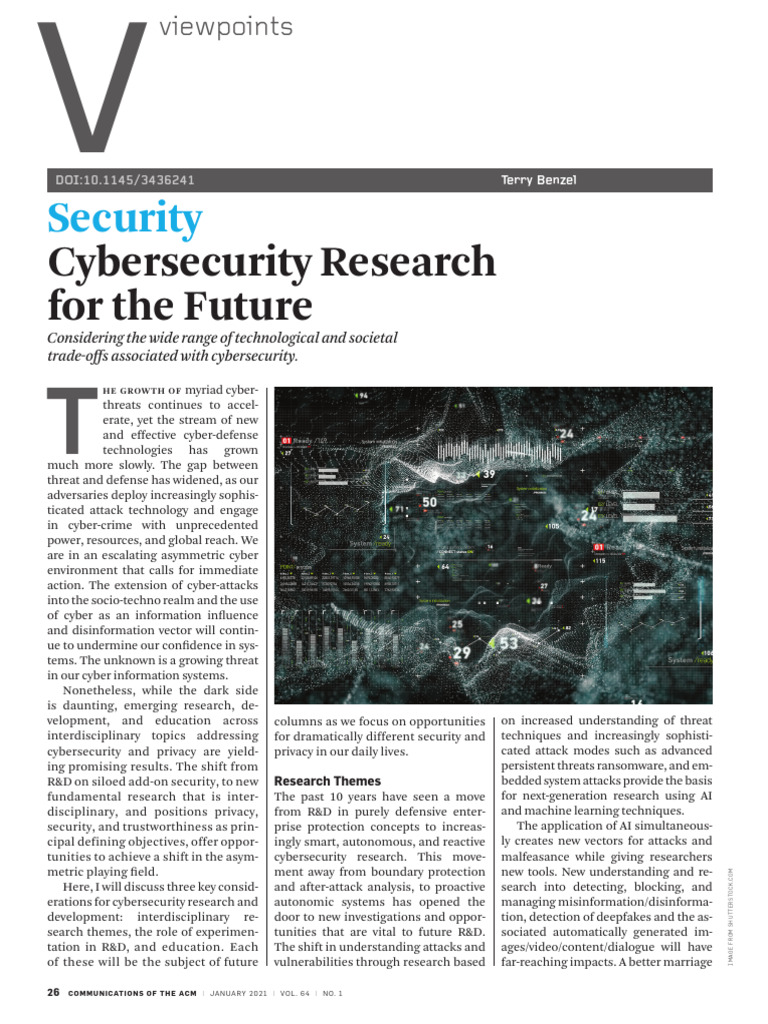 Cybersecurity Research For The Future | PDF | Computer Security | Security
