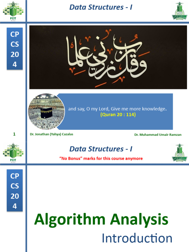 CPCS204 06 or Last AlgorithmAnalysis | PDF | Algorithms | Algorithms And Data Structures