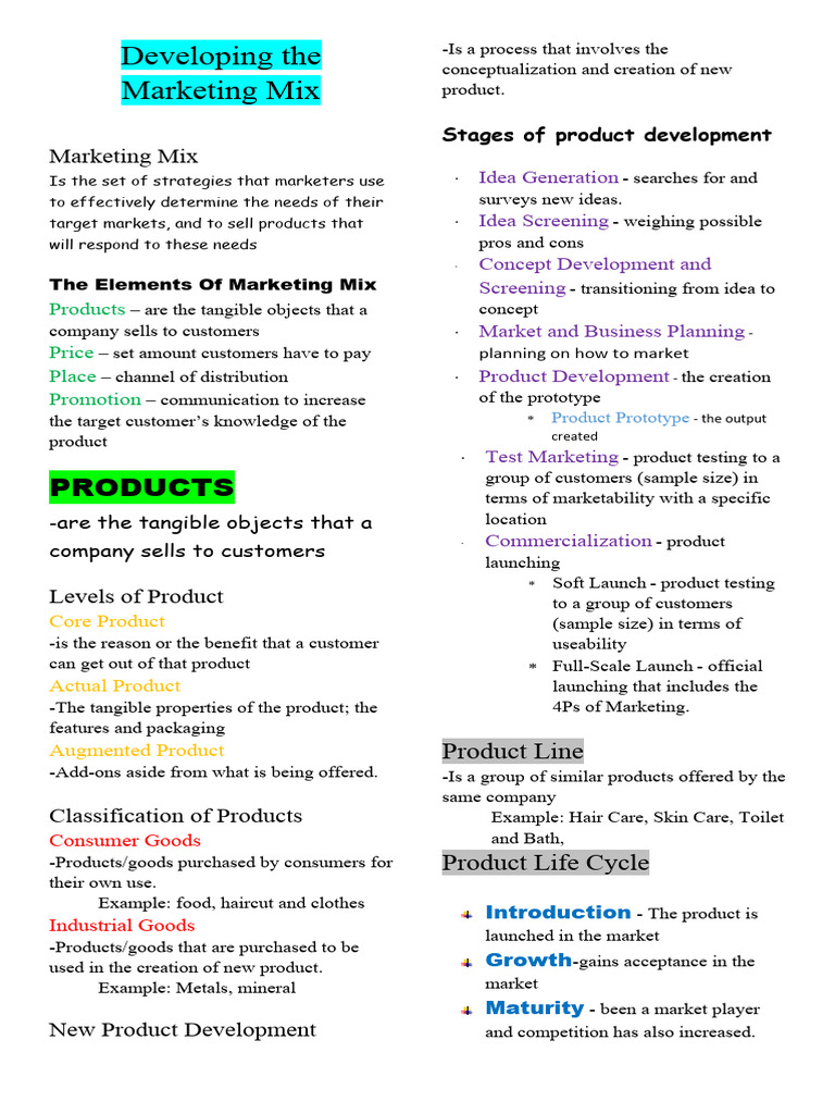 Developing The Marketing Mix | PDF | Pricing | Retail