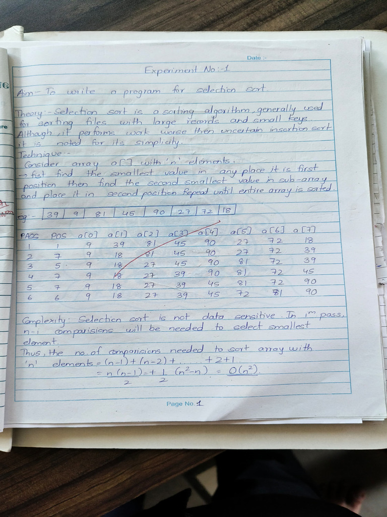 Aoa Practical1 Selectionsort Pdf Computer Programming Computer Standards