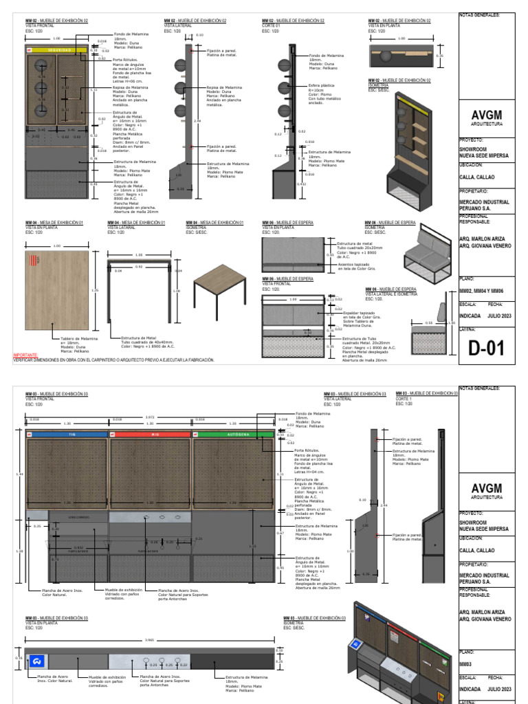 SHOWROOM - Detalles de Muebles | PDF | Rieles | Ciencia de los Materiales