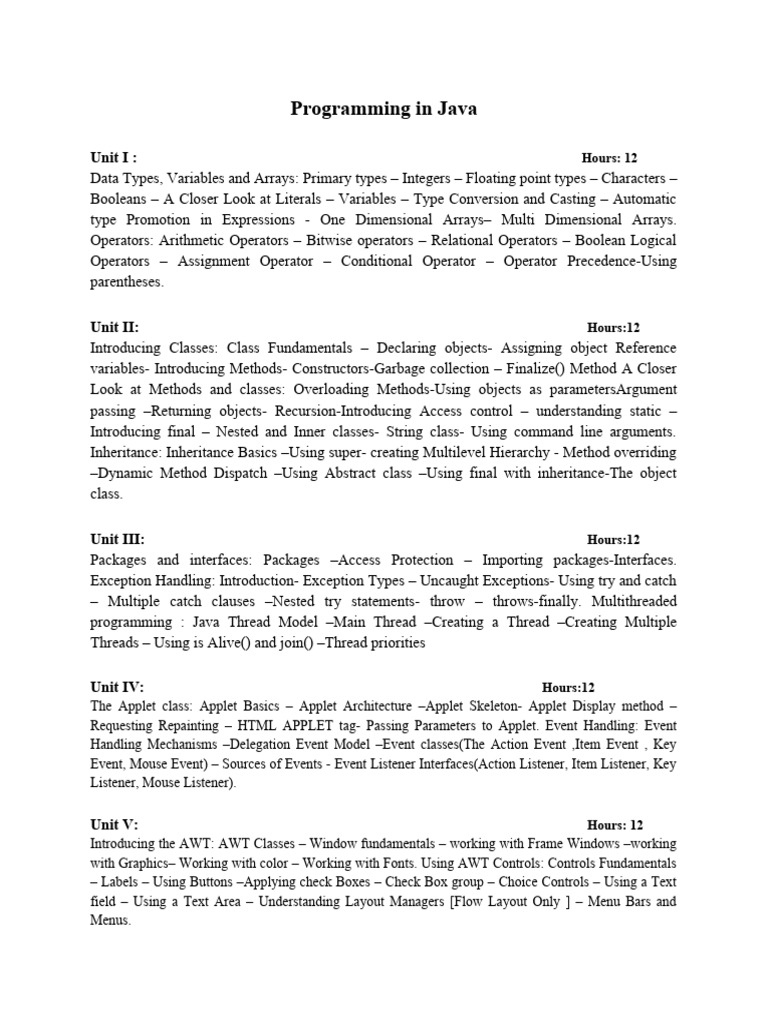 Java Notes | PDF | Data Type | Java (Programming Language) Java Notes | PDF | Data Type | Java (Programming Language)