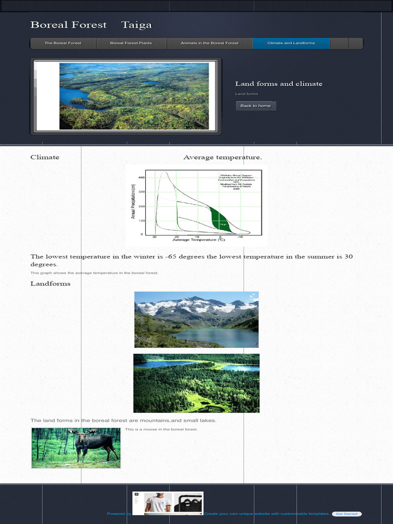 Climate and Landforms - Boreal Forest Taiga | PDF