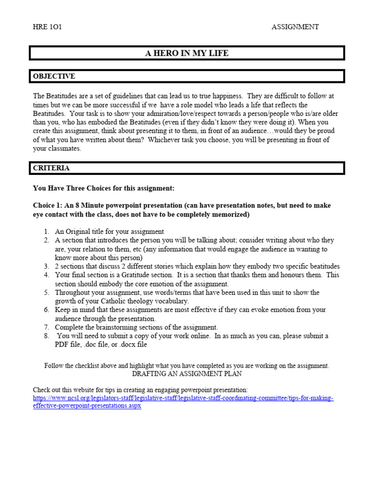 A Hero in My Life Assignment 2023 | PDF | Cognition | Communication