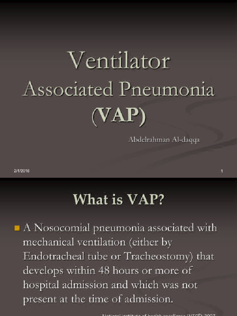 Ventilator Associated Pneumonia Vap | PDF