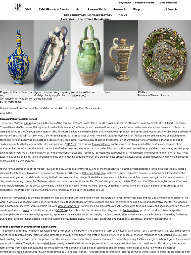 Ceramics in The French Renaissance - Essay - The Metropolitan Museum of ...