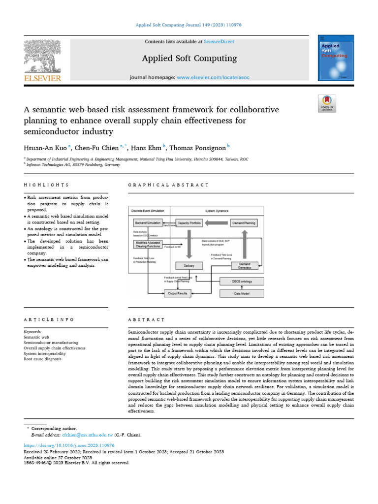 Semantic Web Framework for Semiconductor Supply Chain | PDF | Simulation | Supply Chain