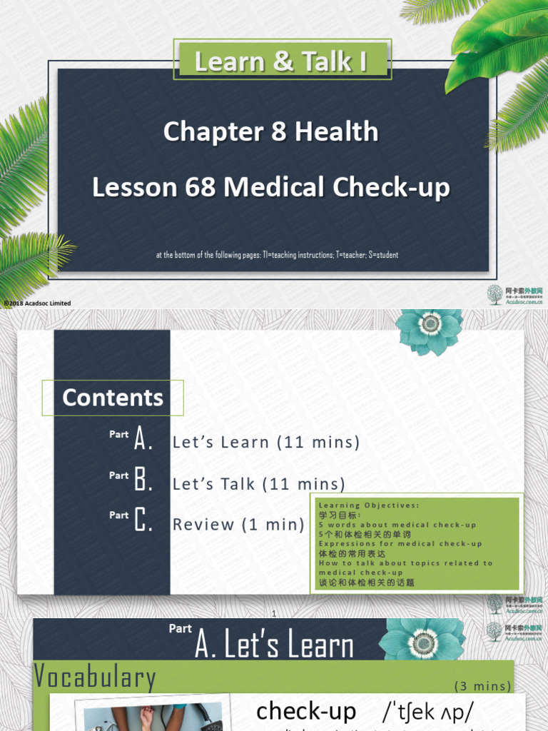 Lesson 4 Medical Check-Up | PDF | Physical Examination | Medicine