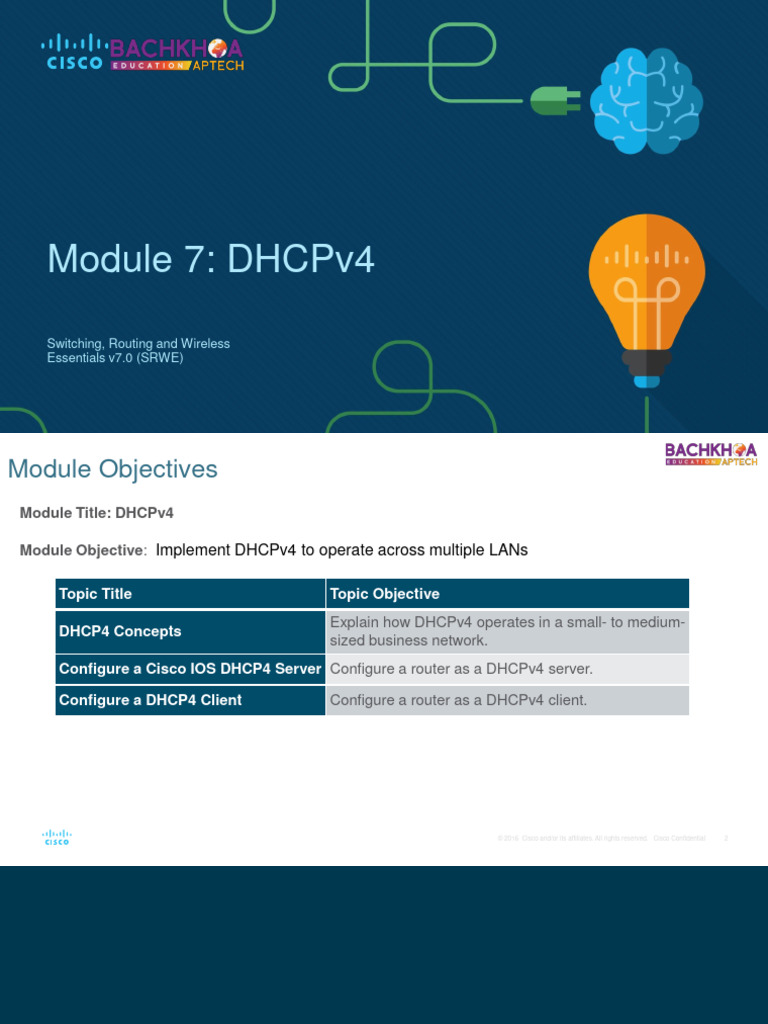 SRWE Module 7 DHCPv4 | PDF | Ip Address | Wide Area Network