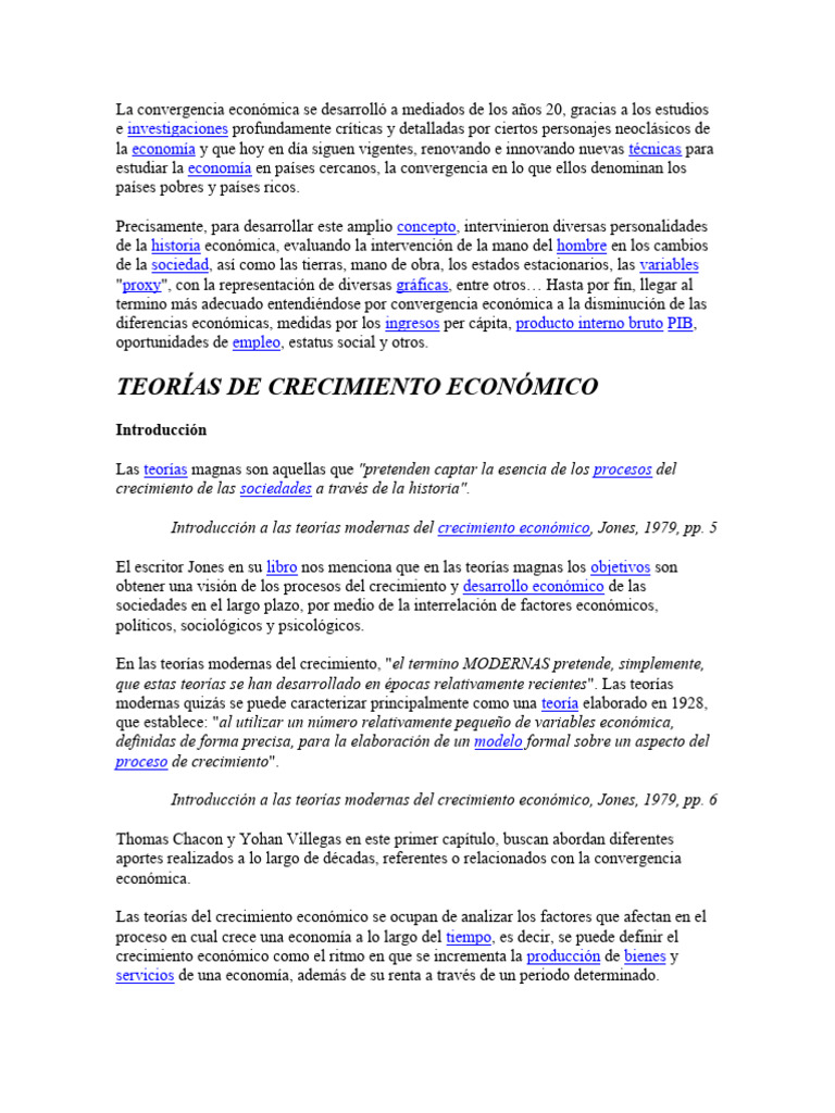 Teorías de Crecimiento Económico | PDF | Crecimiento económico | Capital (economía)