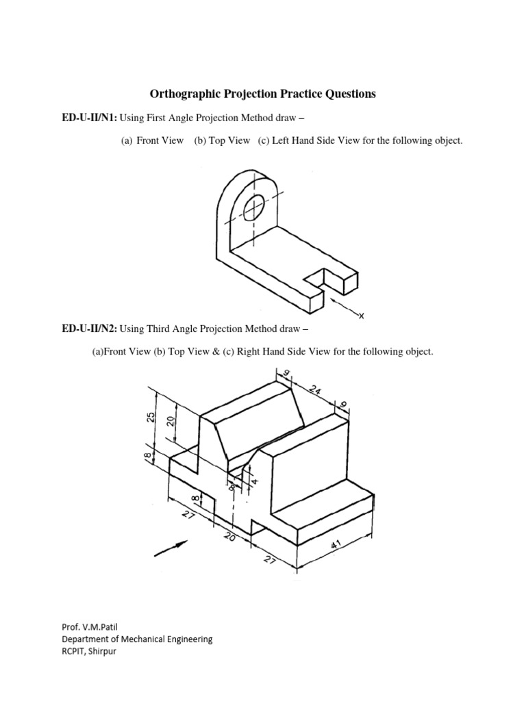 Practice Orthographics | PDF | 3 D Computer Graphics | Drawing