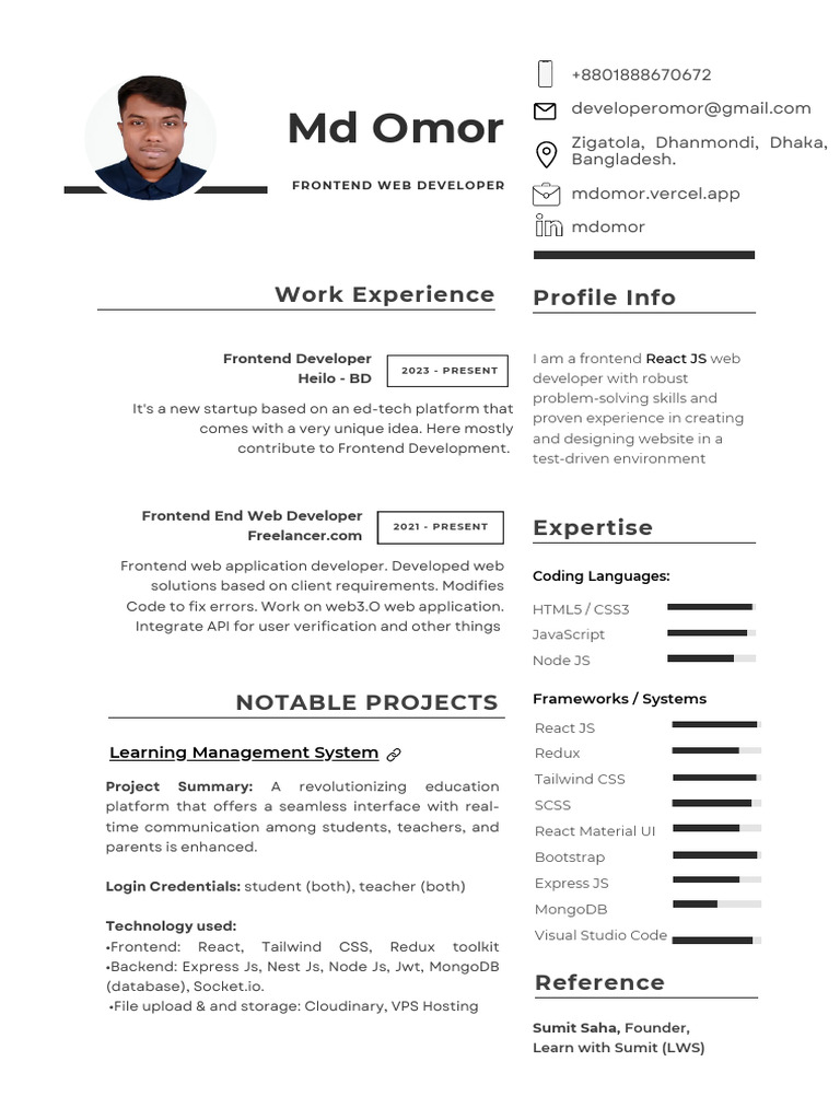 Md Omor (2) | PDF | Web Application | Software Engineering