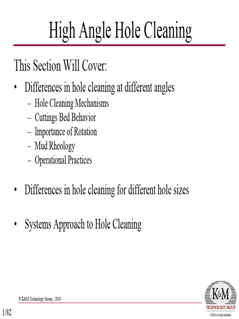 High Angle Hole Cleaning Techniques | PDF | Drilling | Rheology