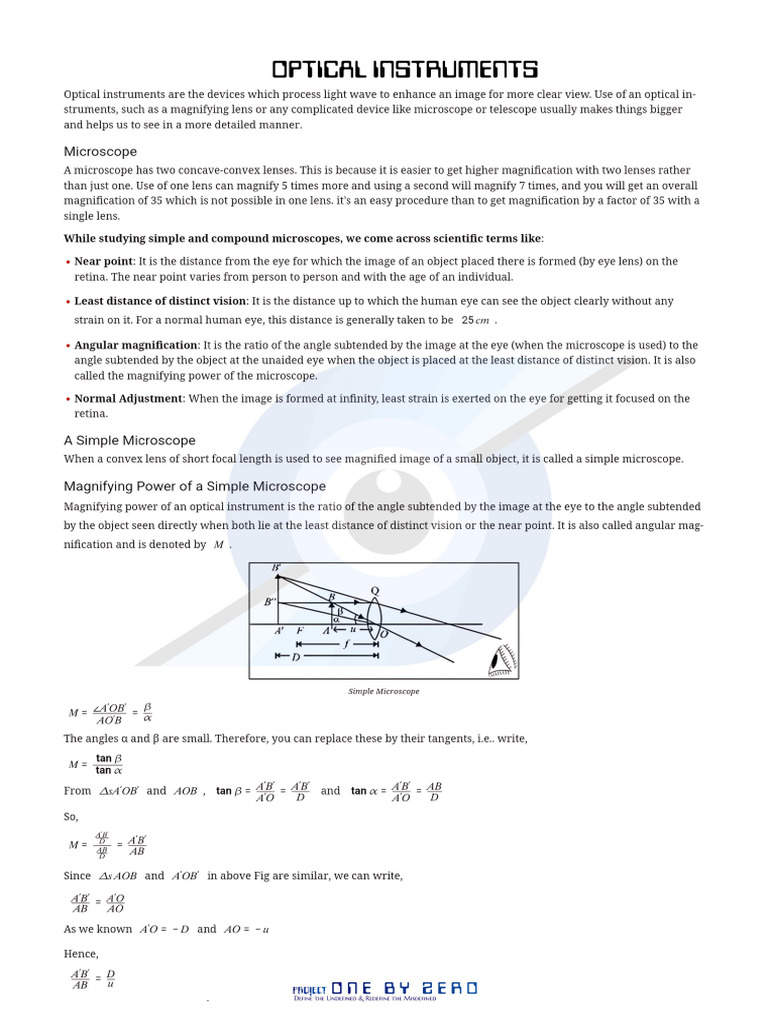 Optical Instruments | PDF