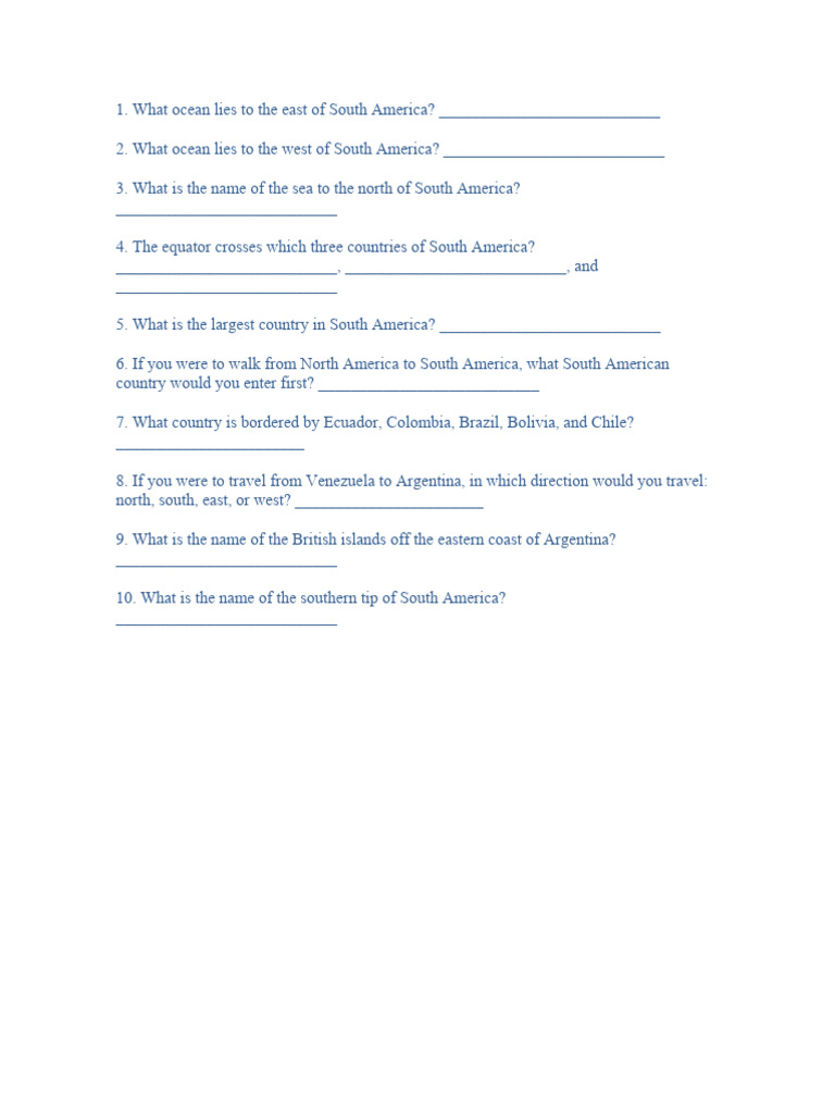 English Activity Maps | PDF | South America | Environmental Conservation