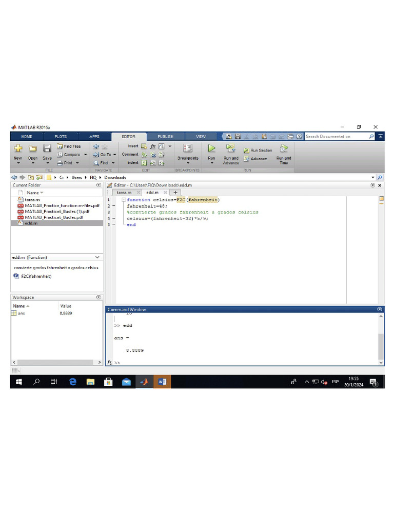 Matlab, Actividad Individual | PDF