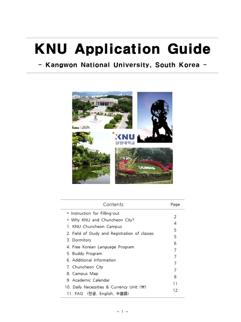 Application Guide KNU Spring 2019 1 | PDF | Meal | Lunch