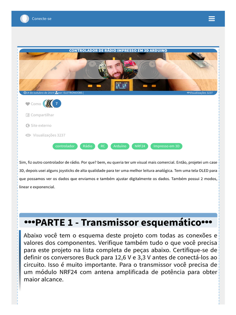 ARDUINO 3D PRINTED RADIO CONTROLLER | PDF | Informática | Engenharia ...