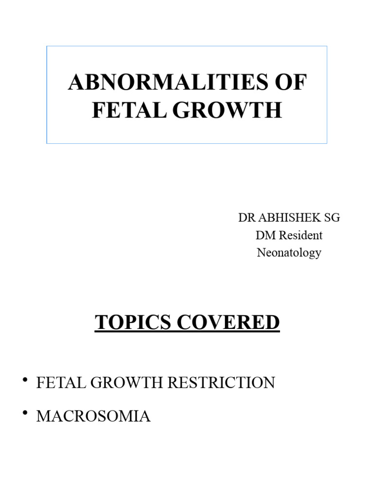 Abnormalities of Fetal Growth | PDF | Fetus | Prenatal Development