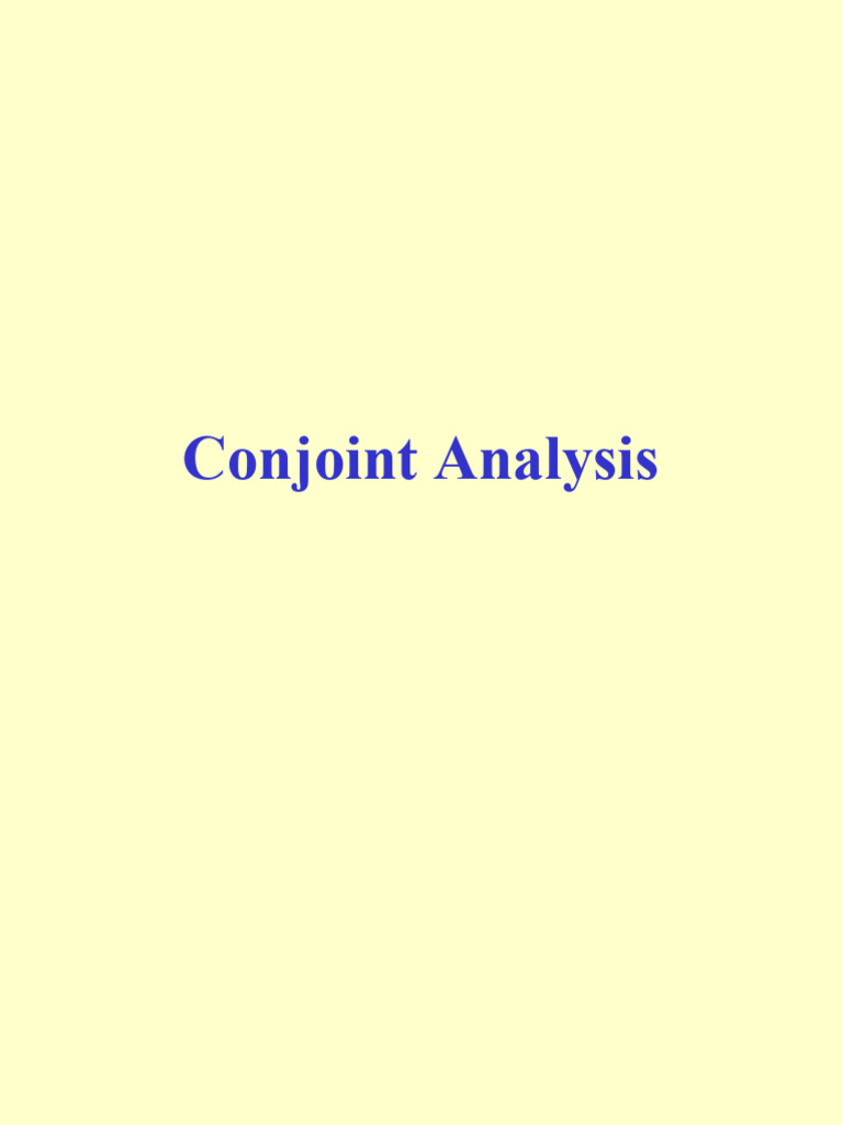 Conjoint Analysis | PDF | Utility | Statistics