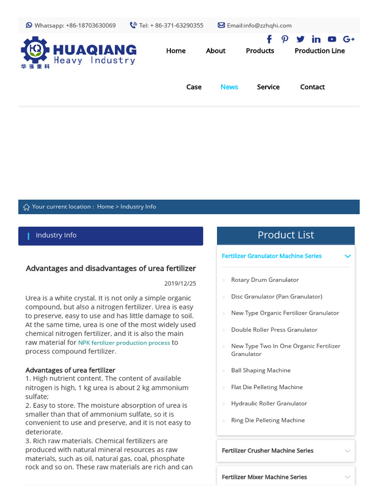 Advantages and disadvantages of urea fertilizer | PDF | Fertilizer | Urea